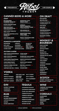 Rebel Lounge Menu : The Rebel Lounge